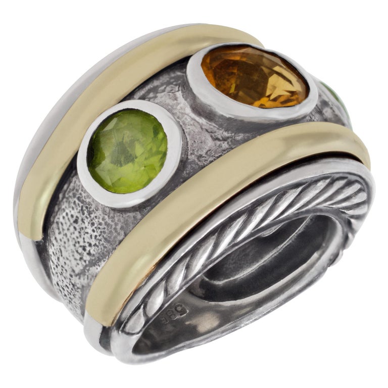 David Yurman Peridot and Citrine in 14k Gold and Sterling Silver Ring ...