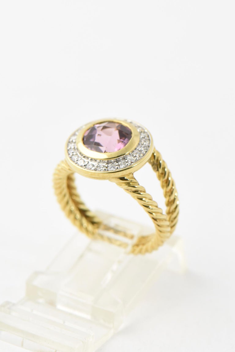 David Yurman Petite Cerise Amethyst and Diamond Gold Ring For Sale at ...