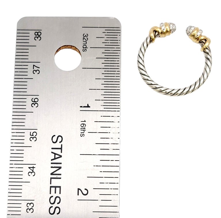 David Yurman Petite Helena Ring with Diamonds Sterling Silver and 18 ...