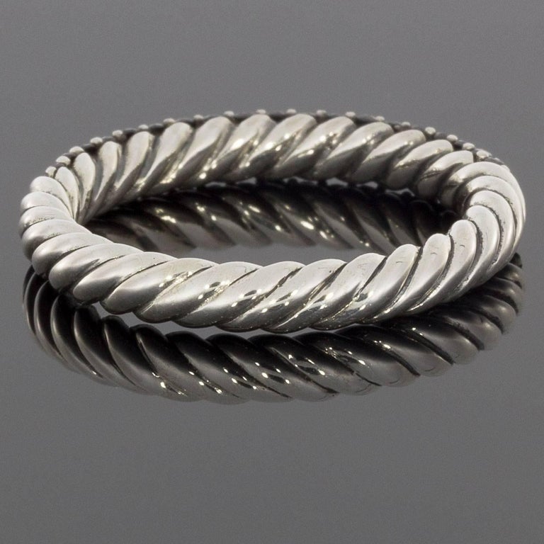 David Yurman Petite Pave Black Diamond Stack Ring at 1stDibs