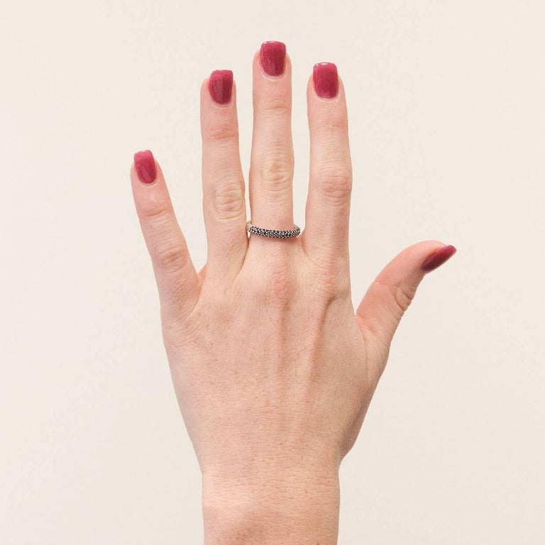 David Yurman Petite Pave Black Diamond Stack Ring at 1stDibs