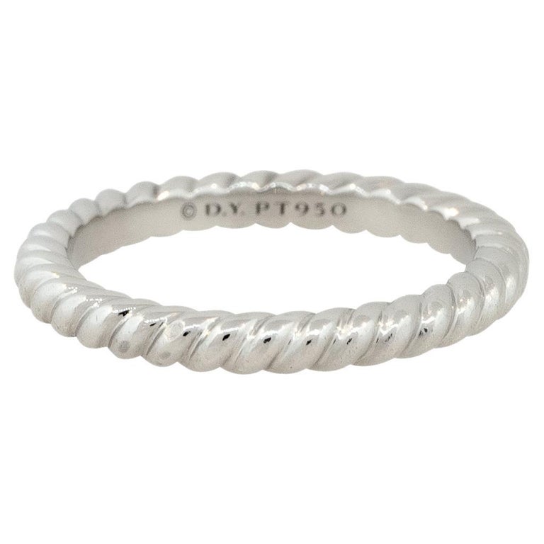 David Yurman Platinum Unity Cable Wedding Band in Stock For Sale at 1stDibs