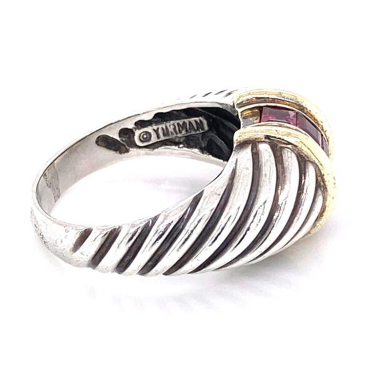 David Yurman Purple Garnet Gold and Sterling Ring Fine Estate Jewelry ...