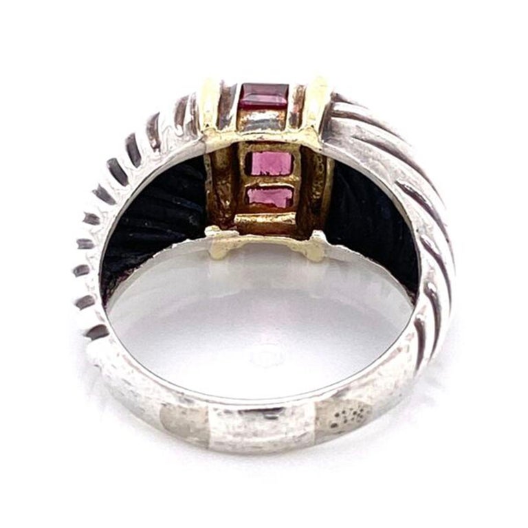 David Yurman Purple Garnet Gold and Sterling Ring Fine Estate Jewelry ...