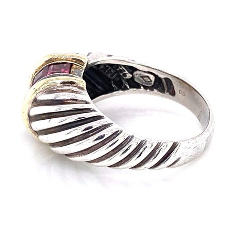 David Yurman Purple Garnet Gold and Sterling Ring Fine Estate Jewelry ...