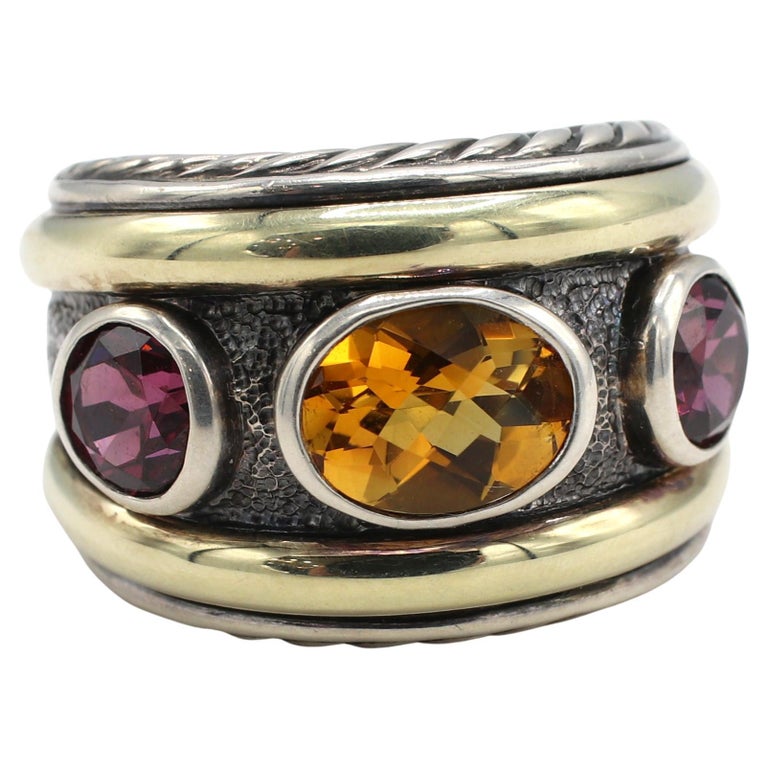 David Yurman Renaissance Citrine Tourmaline Sterling Silver and Gold ...