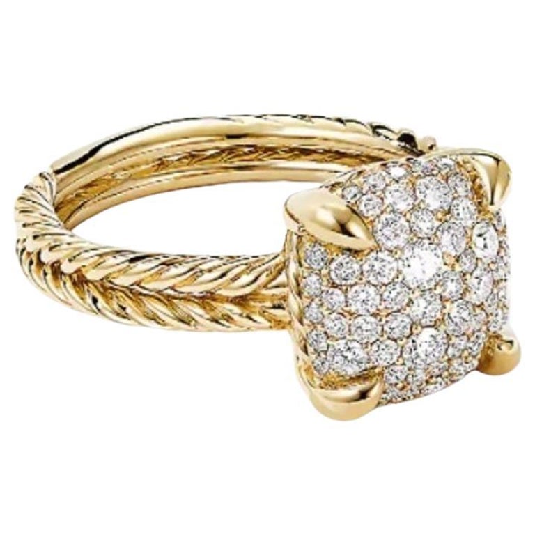 David Yurman Ring in 18K Yellow Gold with Full Pavé Diamonds For Sale ...