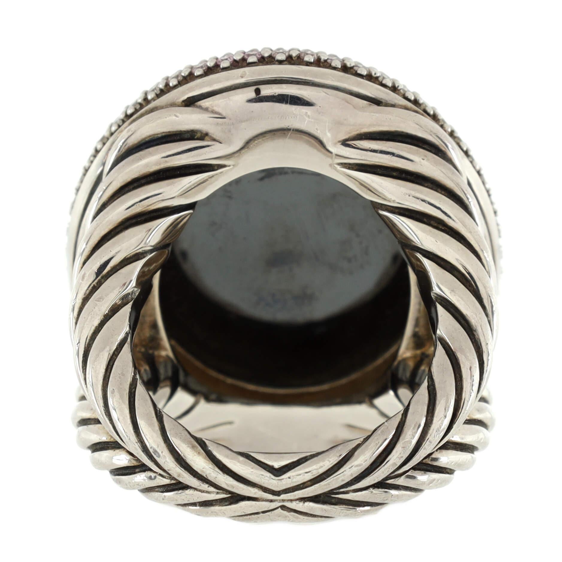 David Yurman Signature Oval Ring Sterling Silver with Onyx and Diamonds ...