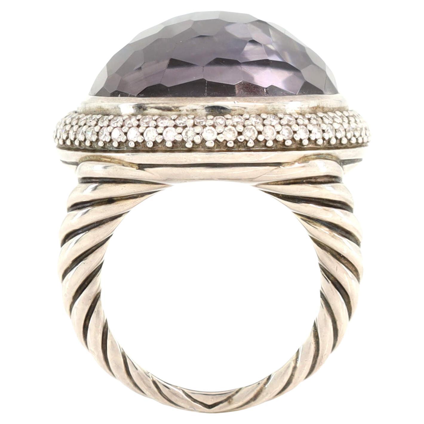 David Yurman Exotic Jasper Stone Large Yellow Gold Ring at 1stDibs