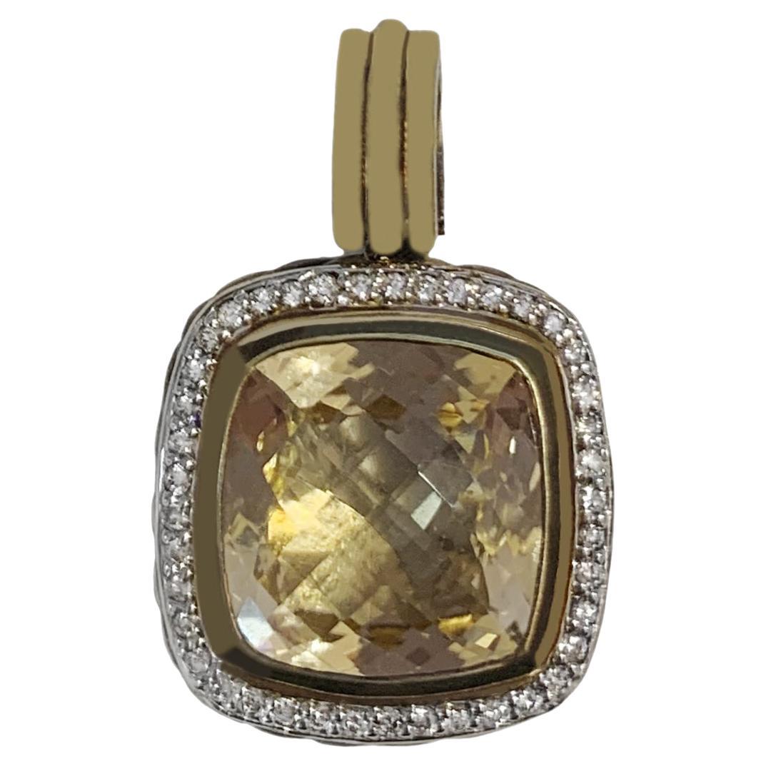David Yurman Citrine Noblesse Gold and Silver Ring at 1stDibs