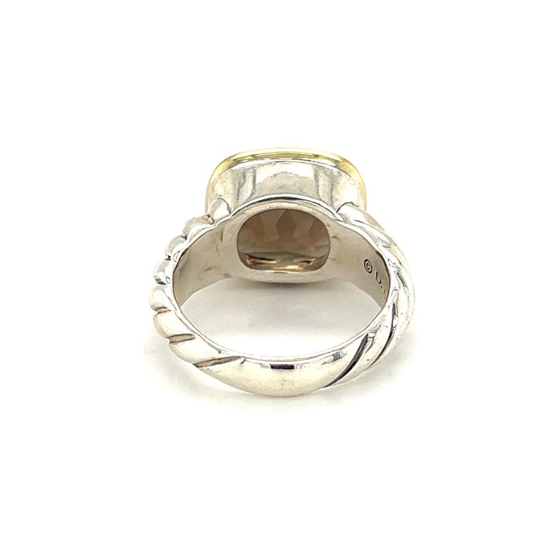 David Yurman Smokey Quartz Cable Ring in Sterling Silver / 18K Gold For ...