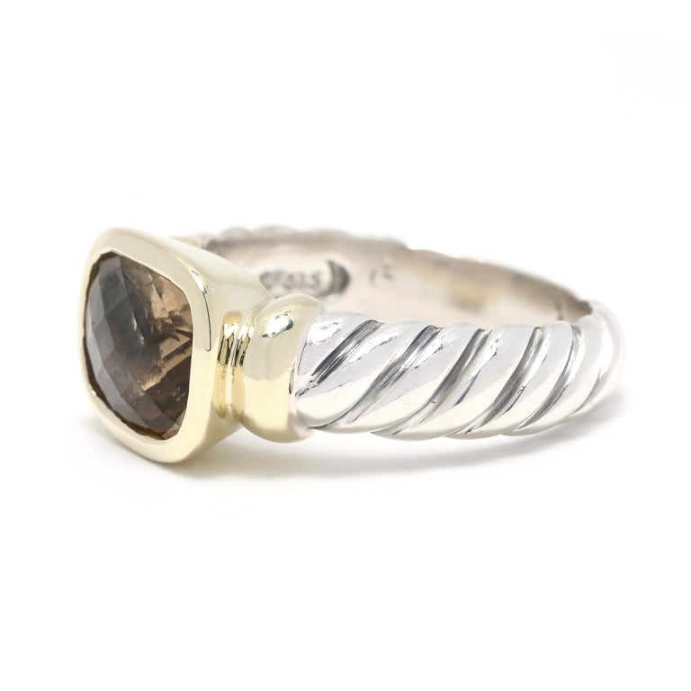 David Yurman Smoky Quartz Noblesse Ring, 14k Yellowgold Sterling Silver ...