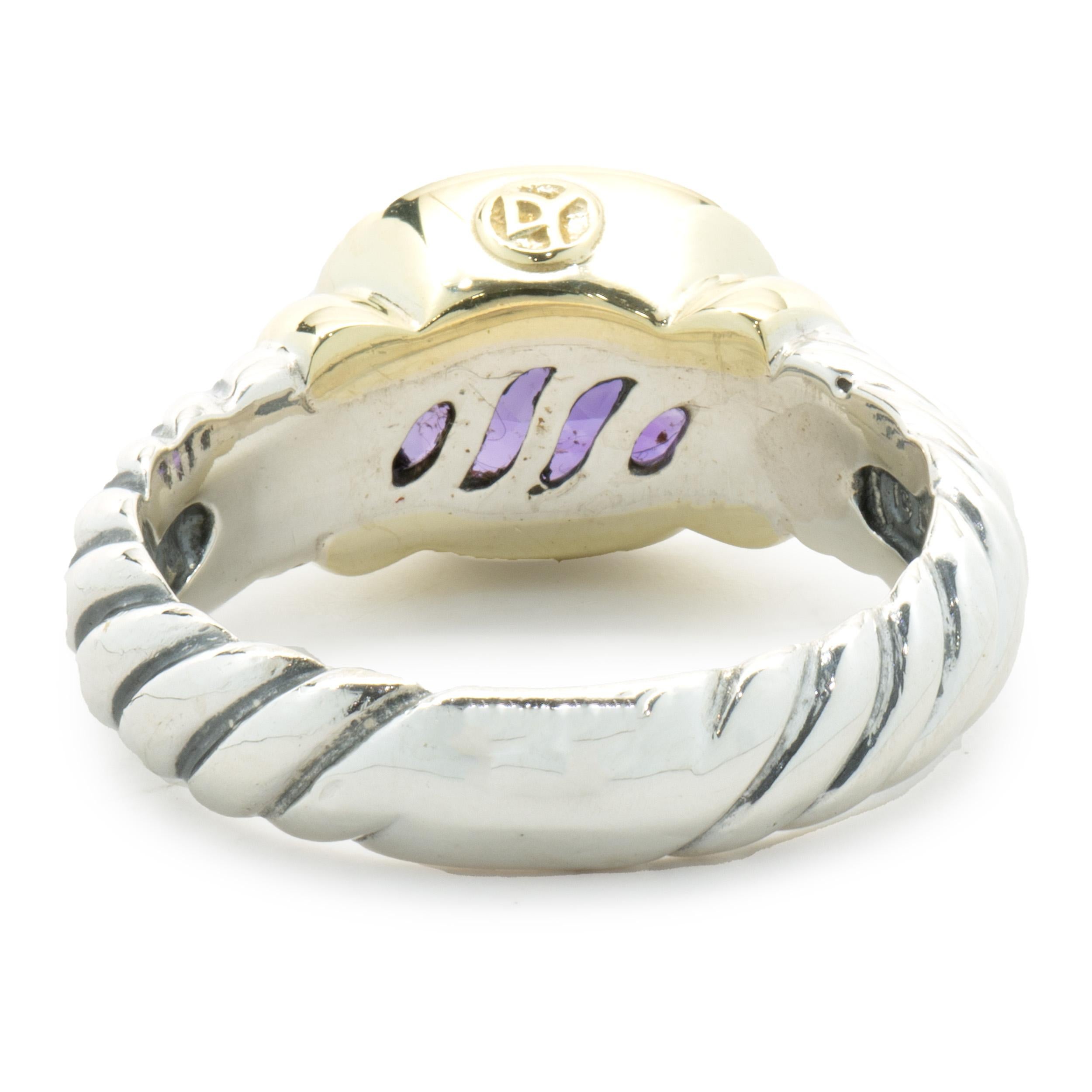 David Yurman Sterling Silver and 14 Karat Yellow Amethyst Noblesse ...