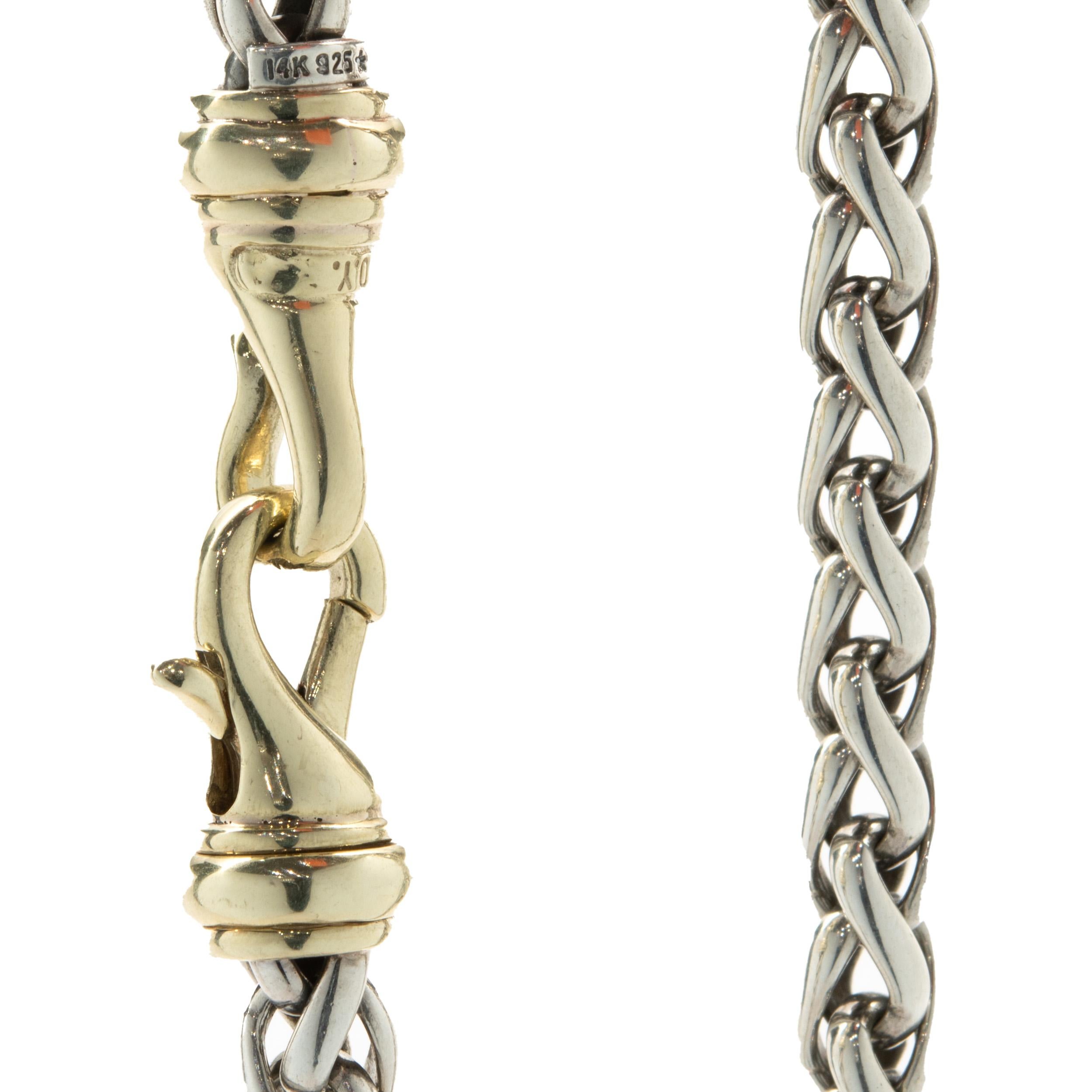 David Yurman Sterling Silver and 14 Karat Yellow Gold Cable Chain ...
