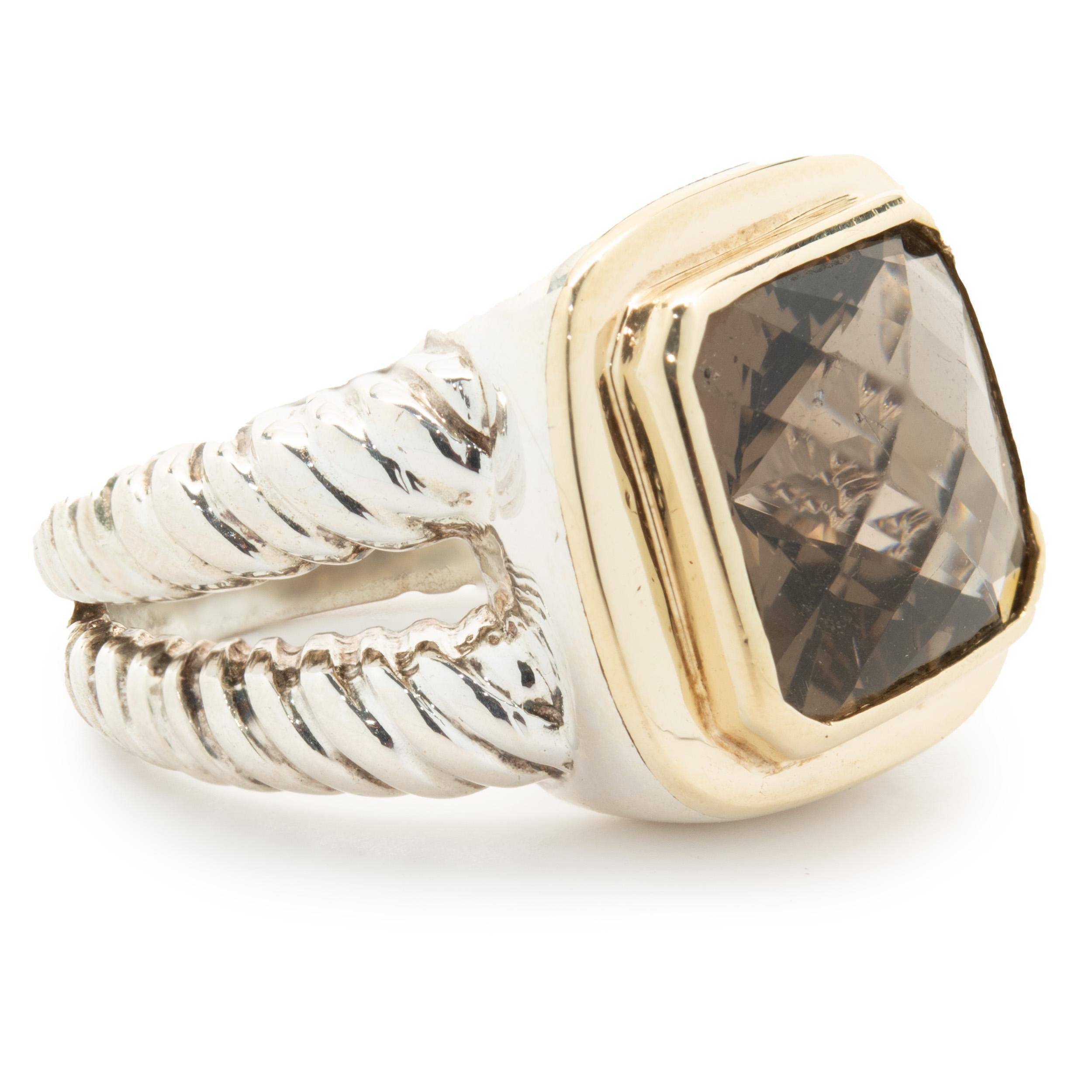 David Yurman Sterling Silver and 14 Karat Yellow Gold Smoky Topaz ...