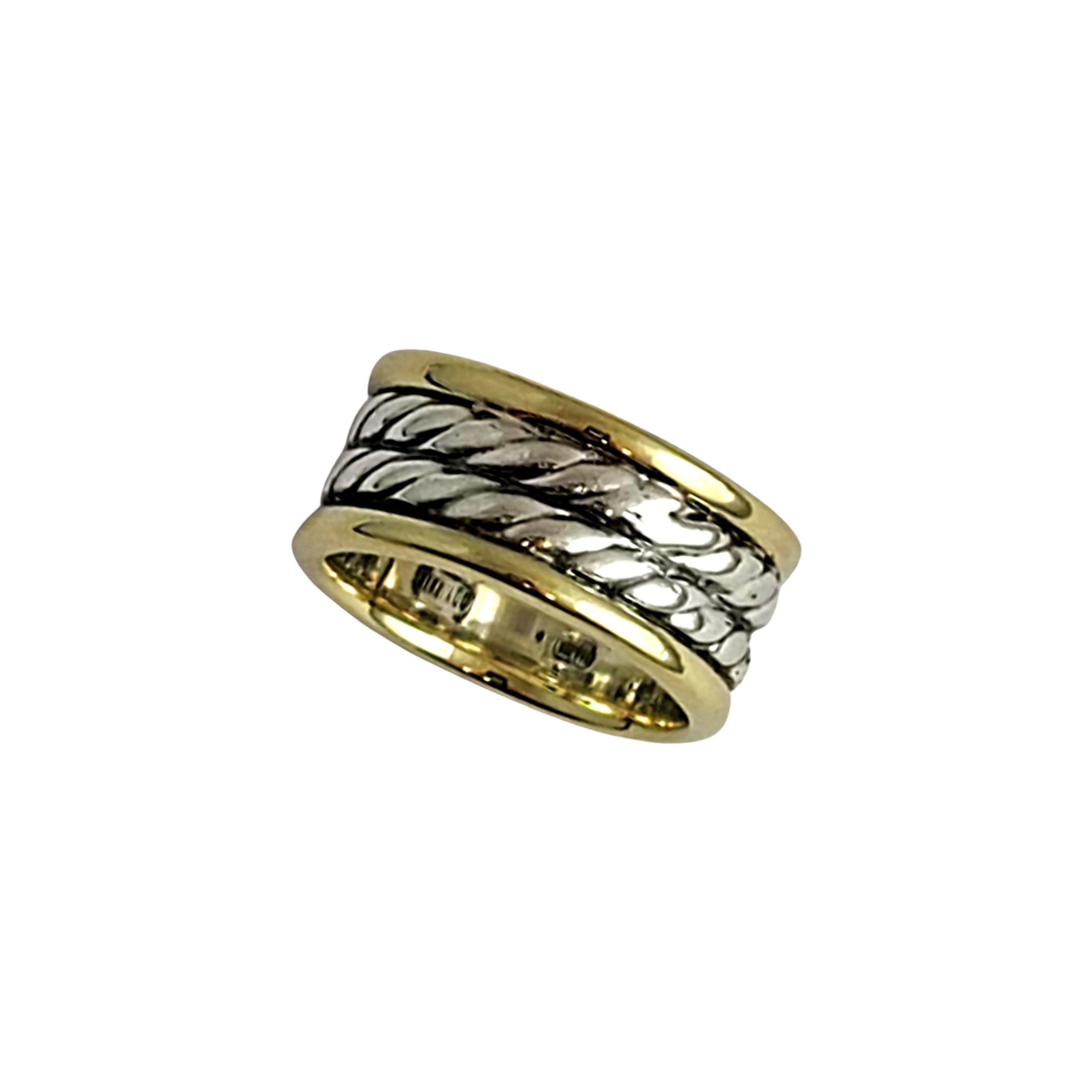 David Yurman Sterling Silver 14K Yellow Gold Double Row Origami Ring ...