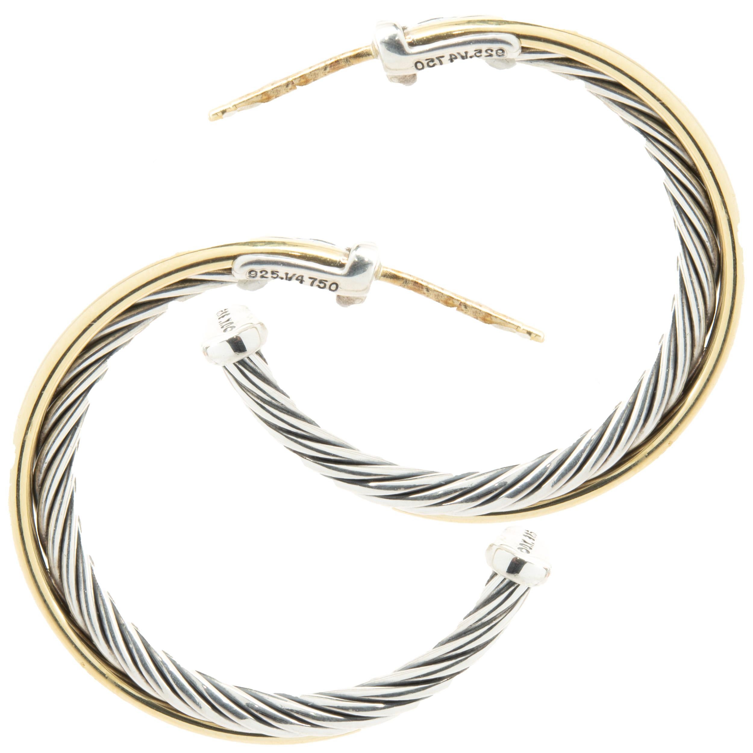 David Yurman Sterling Silver and 18 Karat Yellow Gold Cable Crossover ...