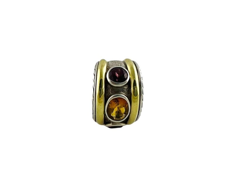 David Yurman Sterling Silver 18K Yellow Gold Renaissance Ring at 1stDibs