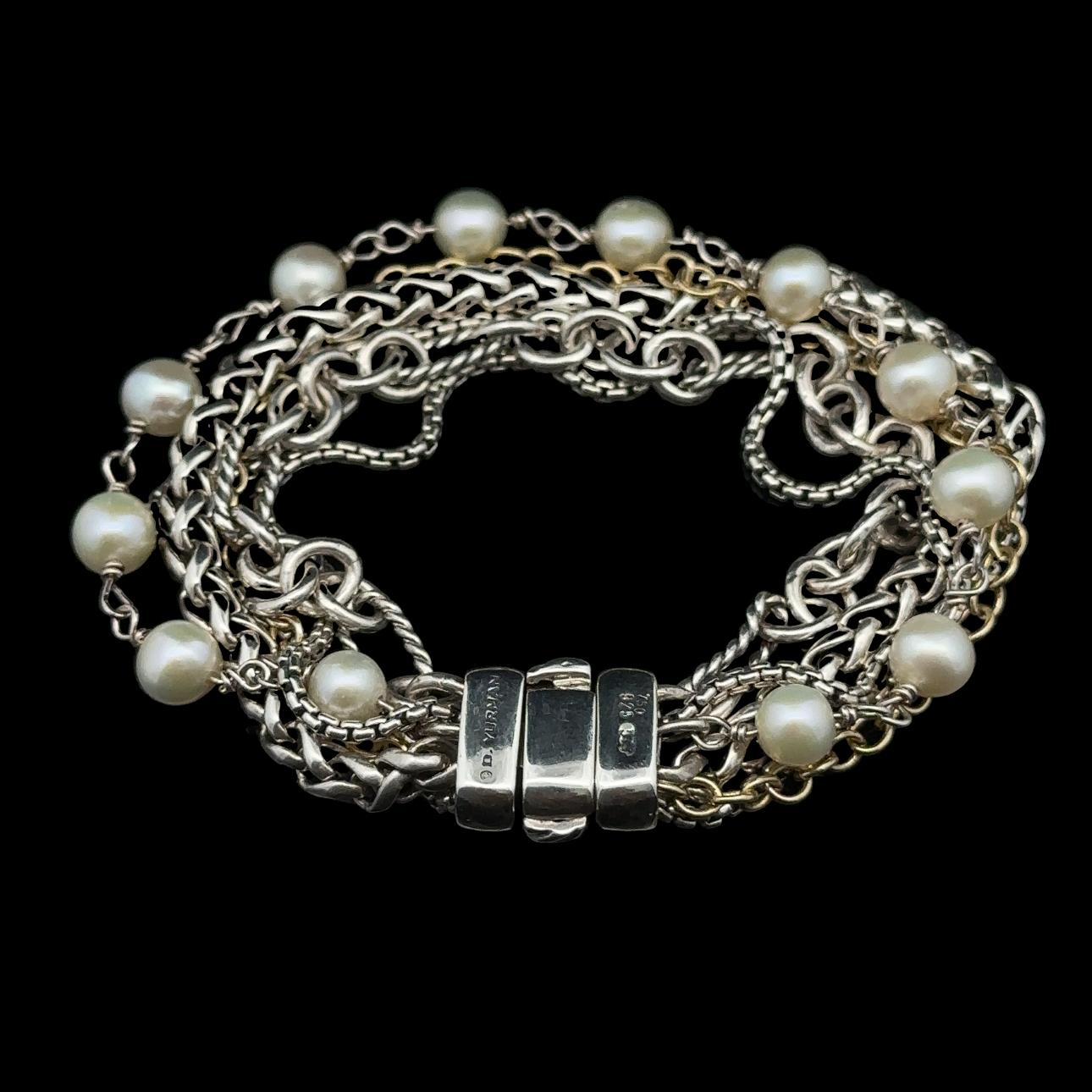 David Yurman Sterling Silver 18k Yellow Gold Varied Multi Link Chain ...