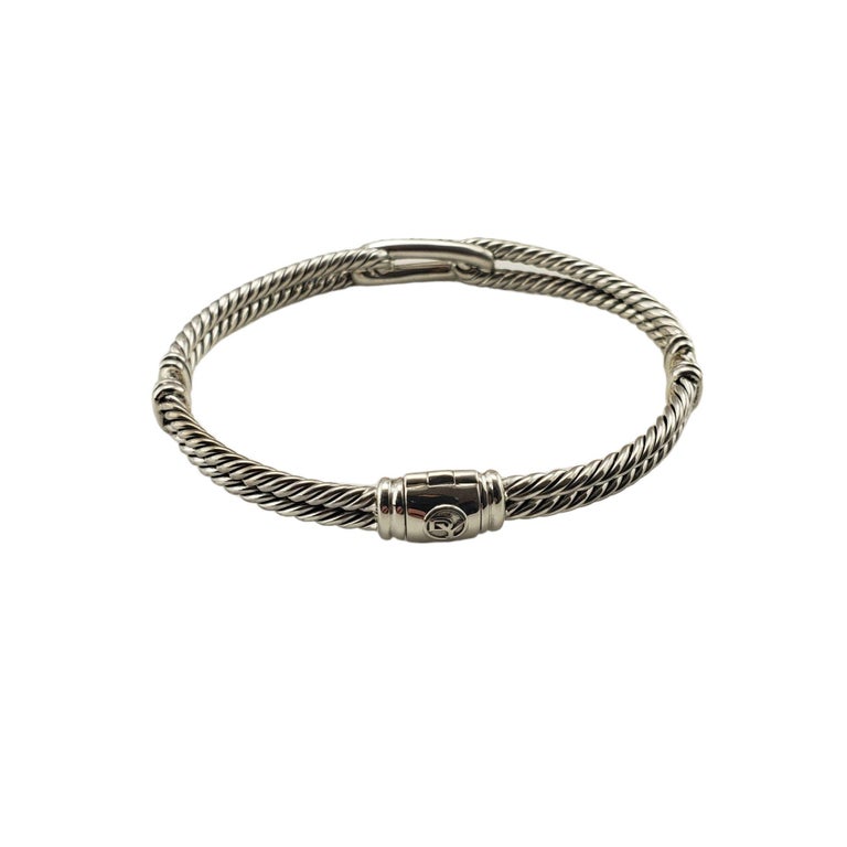 David Yurman Sterling Silver and Black Diamond Labyrinth Bracelet at ...