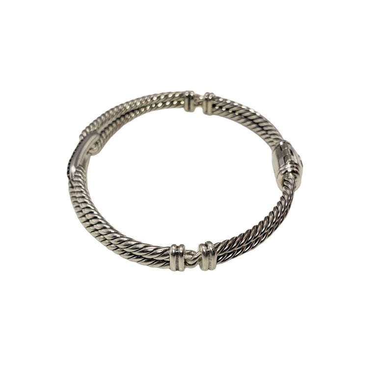 David Yurman Sterling Silver and Black Diamond Labyrinth Bracelet at ...