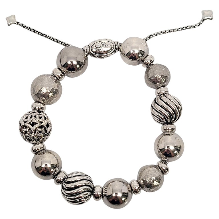 David Yurman Sterling Silver Elements Bead Bracelet at 1stDibs