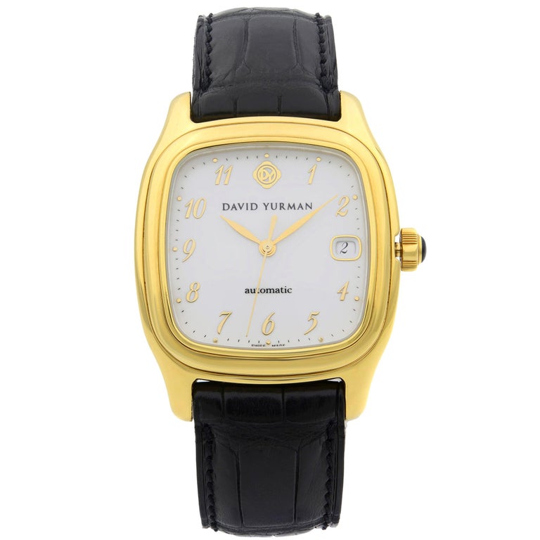 David Yurman Thoroughbred 18 Karat Yellow Gold White Dial Men's Watch ...