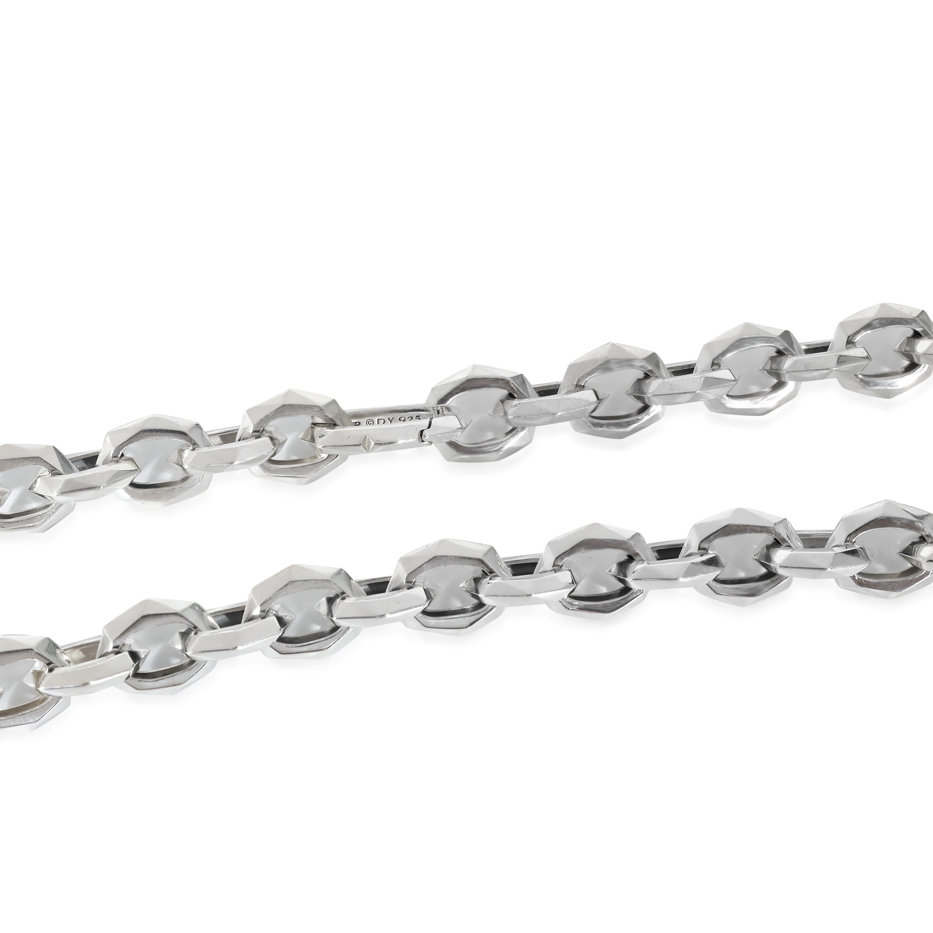 David Yurman Torqued Faceted Chain Link Necklace in Sterling Silver For ...