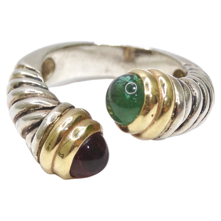 David Yurman Tourmaline Two-Stone Wrap Ring at 1stDibs