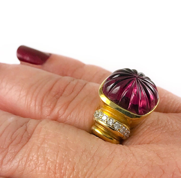 David Yurman Purple Fantasy Cut Amethyst Diamond Ring For Sale at 1stdibs