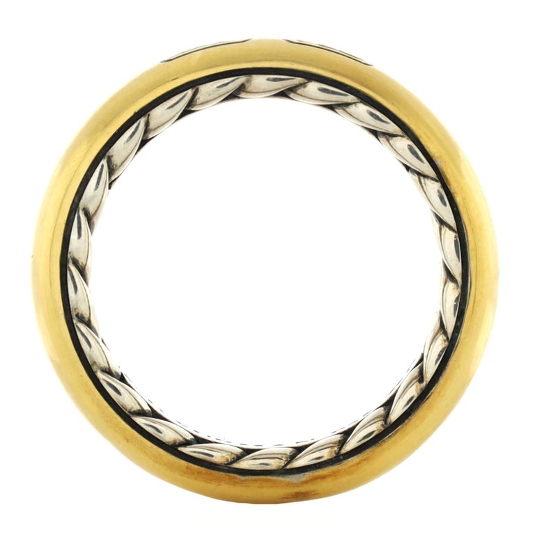 David Yurman Wedding Band Ring 18k Yellow Gold and Sterling Silver For ...
