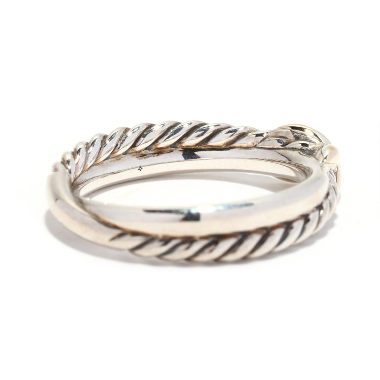 David Yurman X Crossover Band, 18K Yellow Gold Sterling Silver, Ring at ...