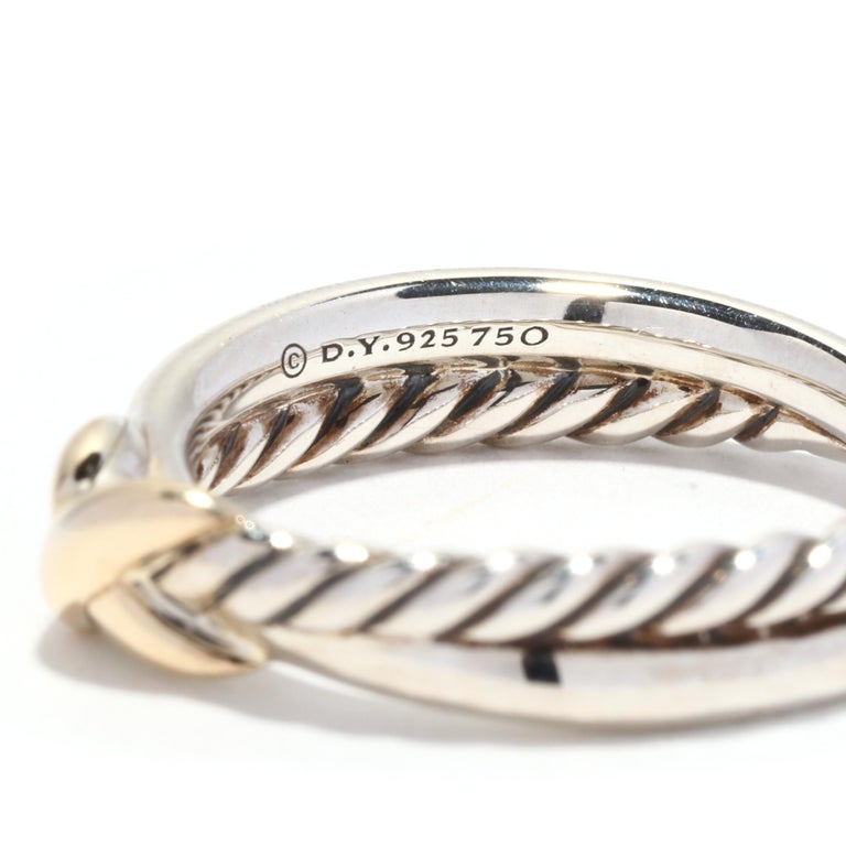 David Yurman X Crossover Band, 18K Yellow Gold Sterling Silver, Ring at ...