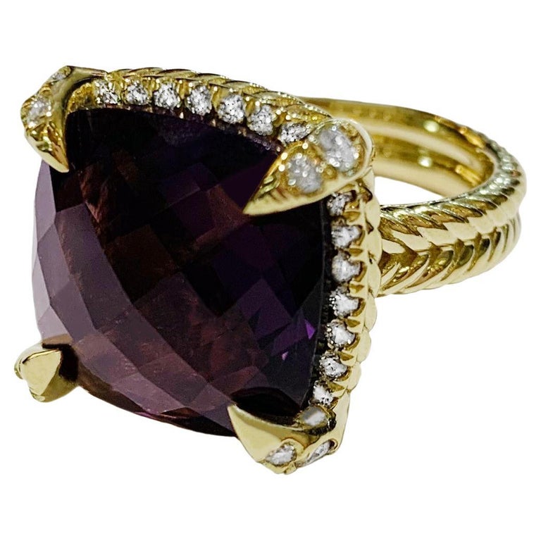 David Yurman Yellow Gold Chatelaine Ring Amethyst For Sale at 1stDibs