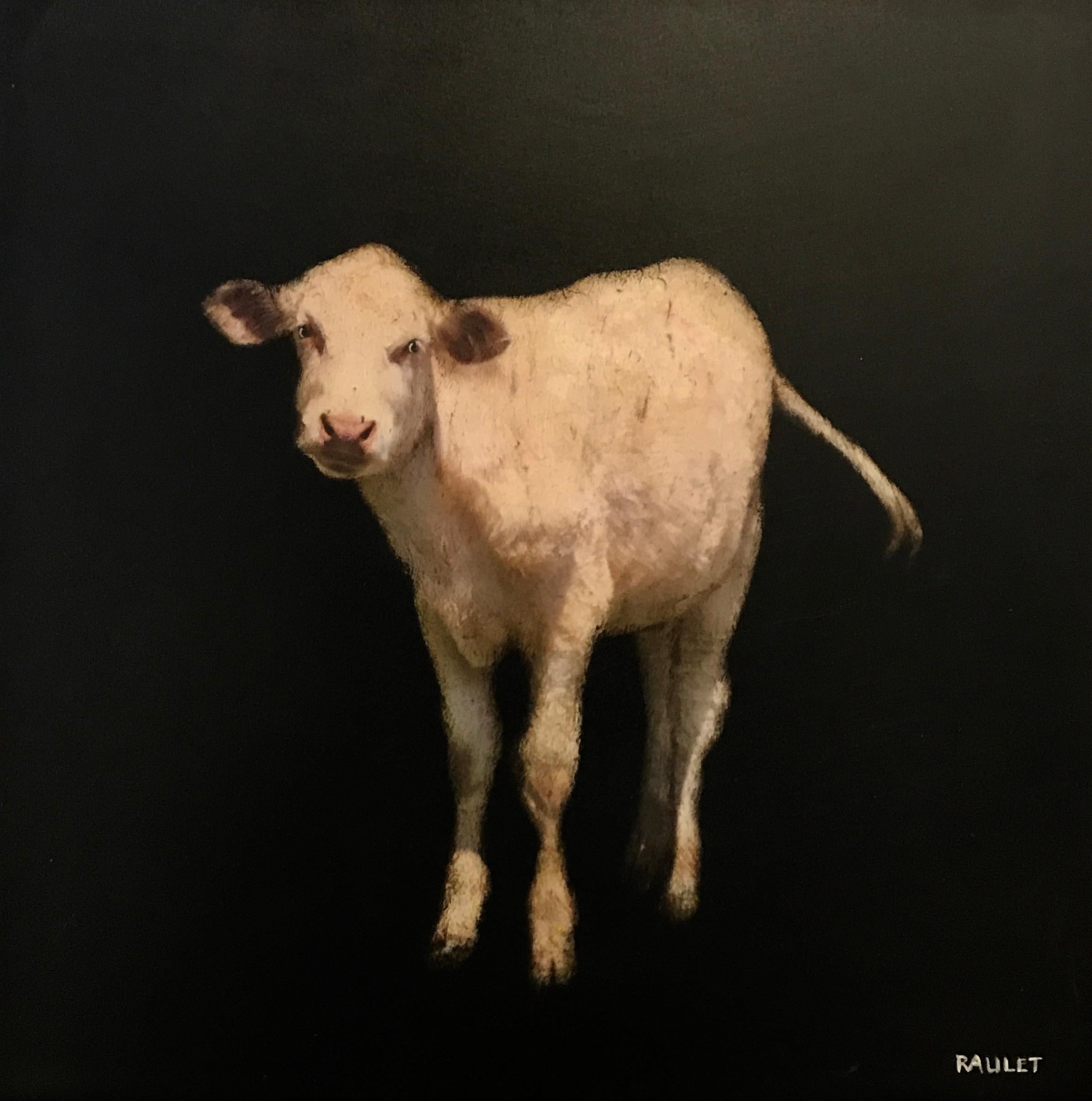 Dawne Raulet - Cow II by Dawne Raulet, petite square contemporary ...