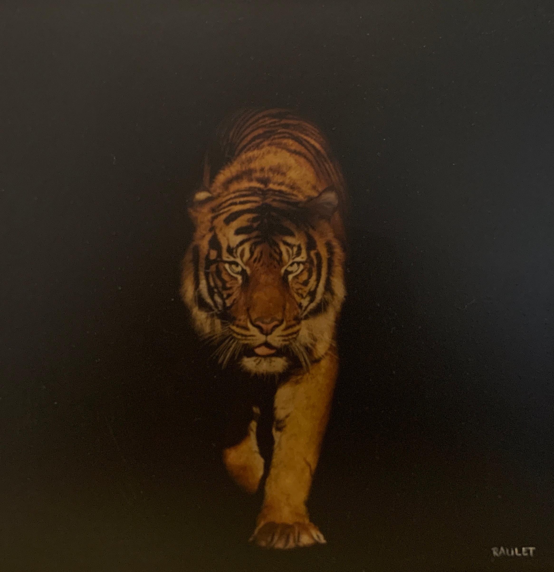 Dawne Raulet - Stripes by Dawne Raulet Mixed Media on Board Animal ...