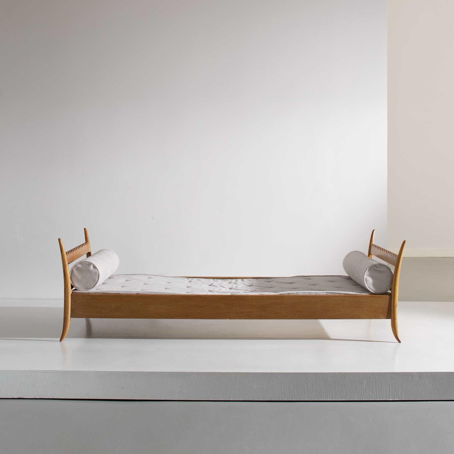 Daybed in Solid Ash Wood. Designer Franco Buzzi from the 1940s For Sale ...