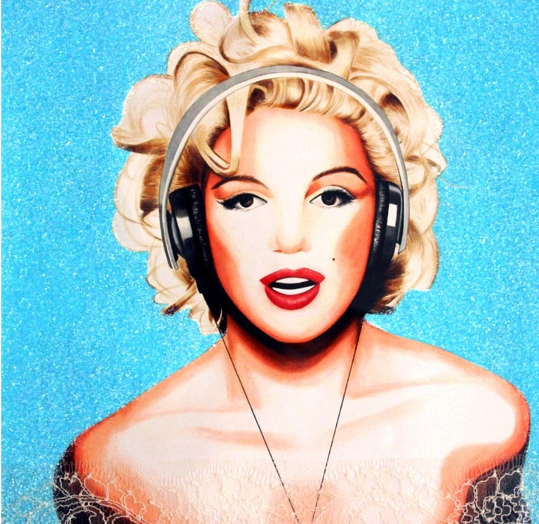 Day-z - Marylin Blue Diamond Dust Giclee Print Signed For Sale at 1stDibs