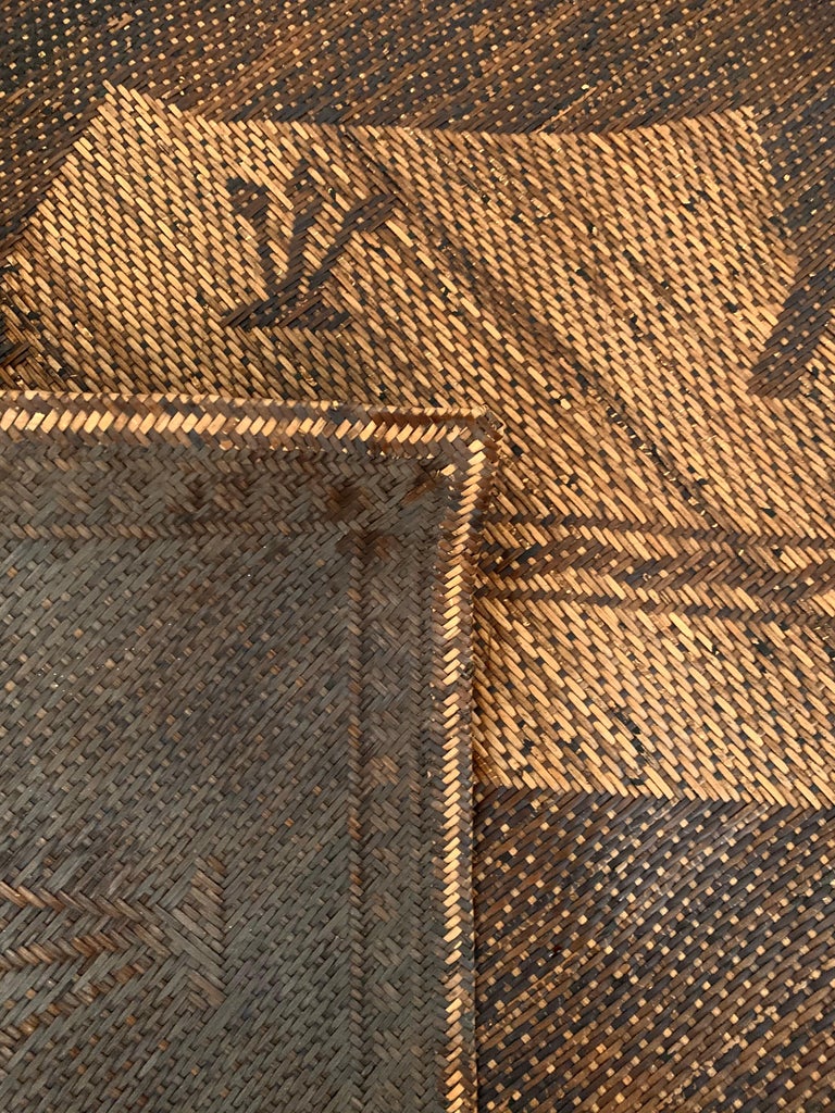 Dayak Tribe Mat with Buffalo Motif and Grass, Kalimantan, Indonesia For ...