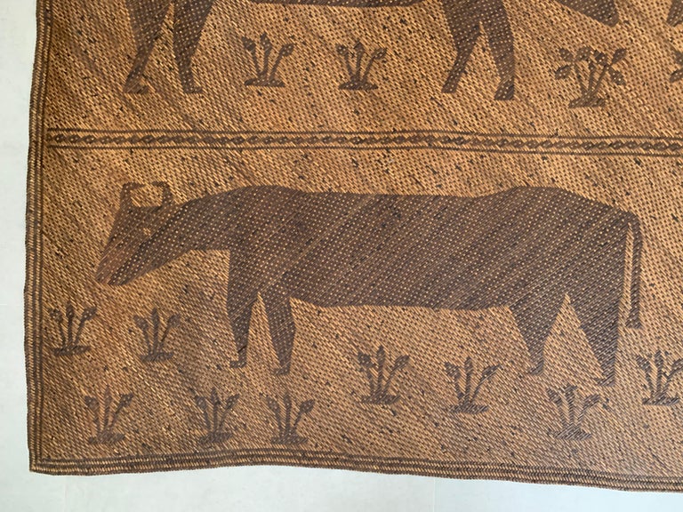 Dayak Tribe Mat with Buffalo Motif, Kalimantan, Indonesia For Sale at ...