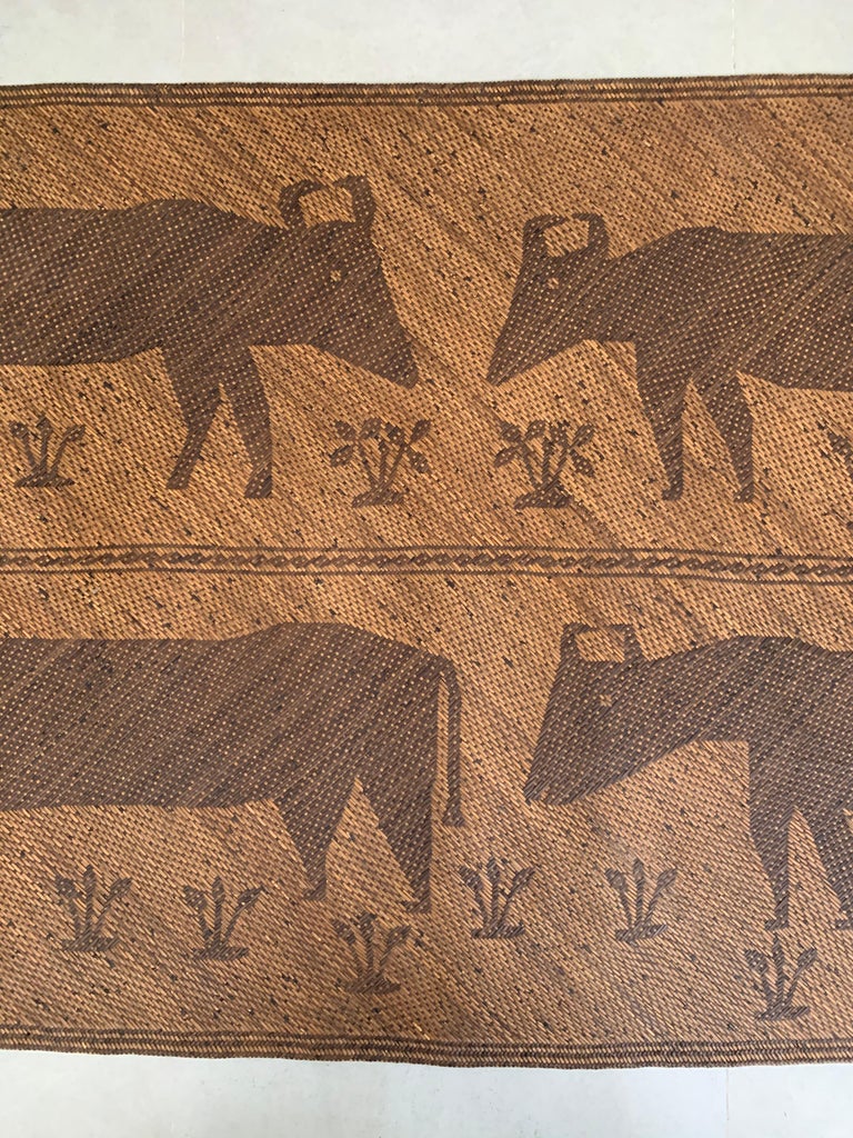 Dayak Tribe Mat with Buffalo Motif, Kalimantan, Indonesia For Sale at ...