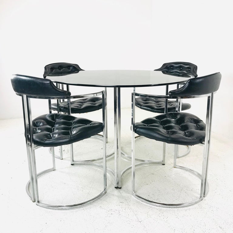 Daystrom Dining Chairs and Table with Smoked Glass at 1stDibs
