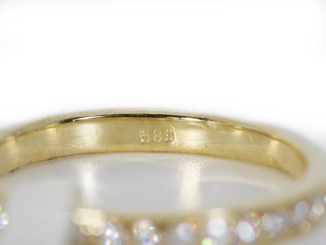 Dazzling 14K Yellow Gold Half Eternity Ring with 0.25 Ct Natural ...