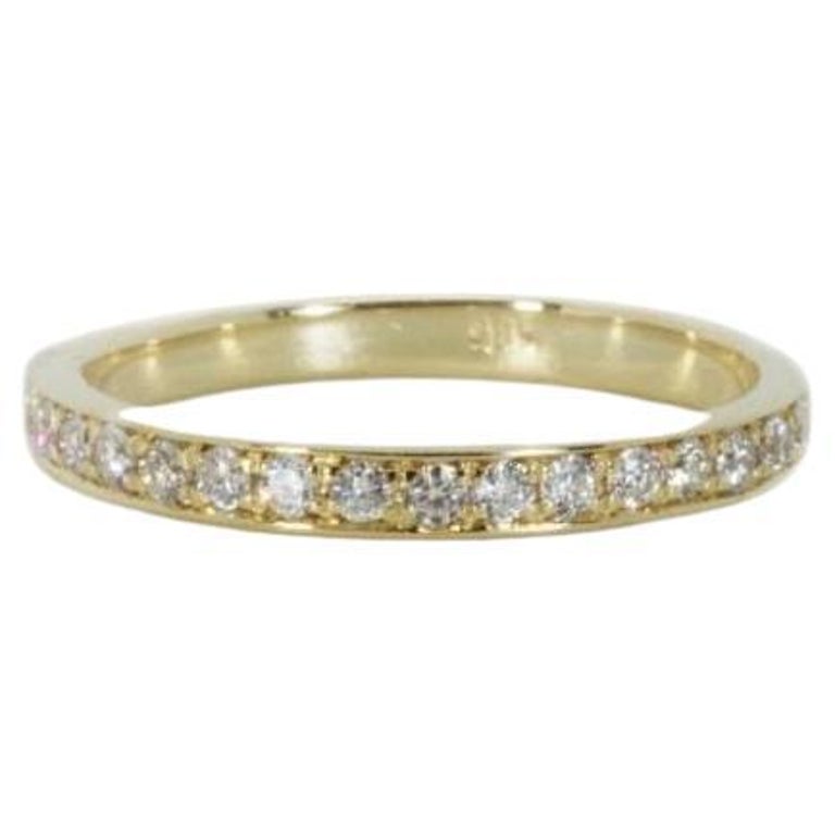 Dazzling 14K Yellow Gold Half Eternity Ring with 0.25 Ct Natural ...