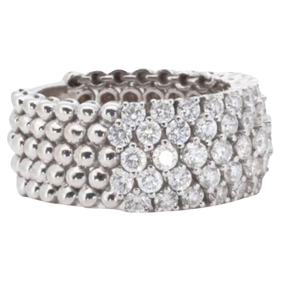 Dazzling 18k White Gold Dome Ring w/ 1.6 ct Natural Diamonds For Sale ...