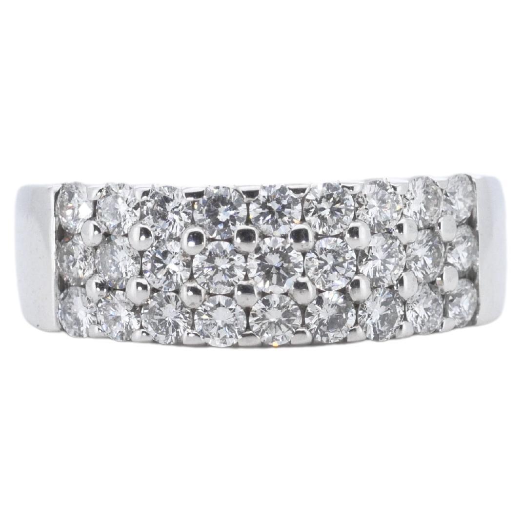 Gorgeous 18k White Gold Pave Band Ring with 0.36 Ct Natural Diamonds ...