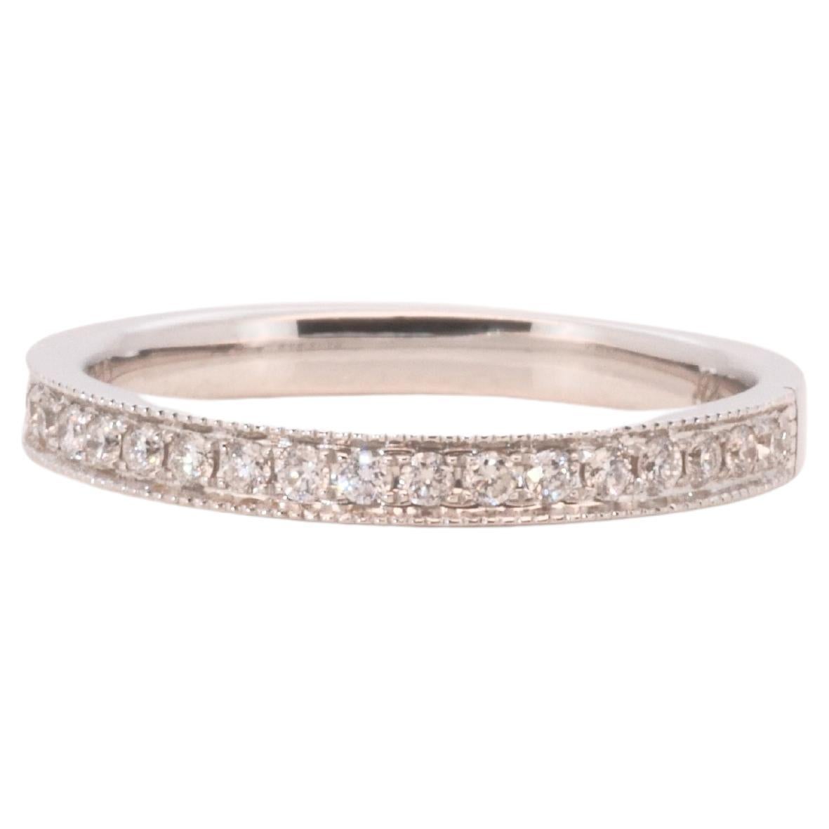 Gorgeous 18k White Gold Pave Band Ring with 0.36 Ct Natural Diamonds ...