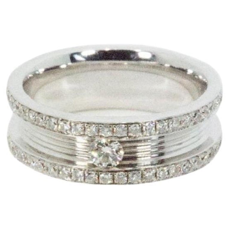 Dazzling 18K White Gold Ring with 0.55 ct Natural Diamonds For Sale at ...