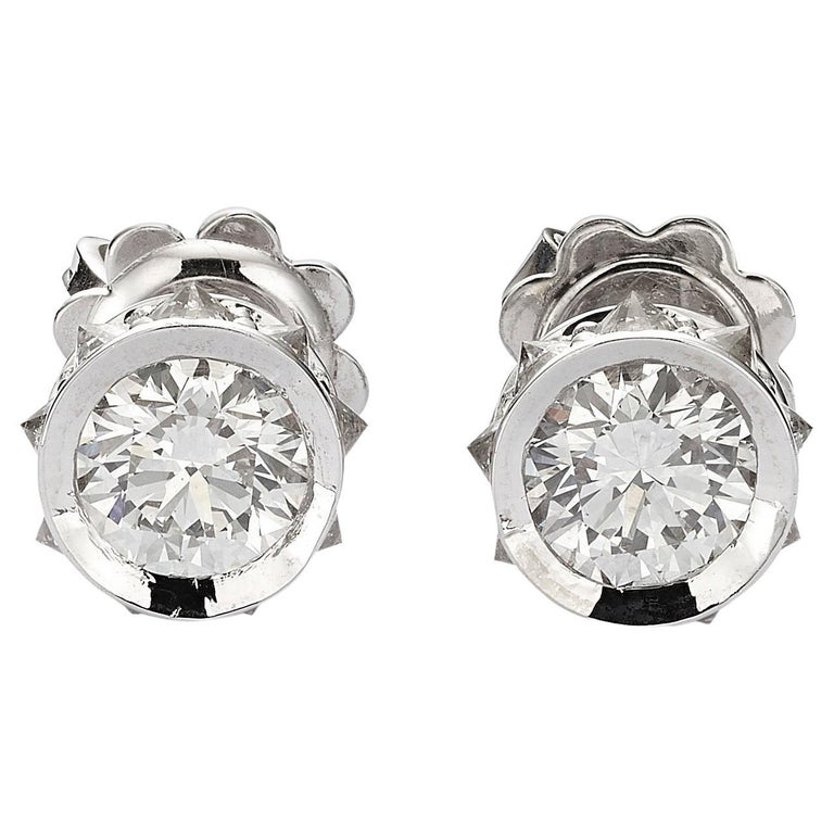 Dazzling 18k White Gold Zenith Diamond Earrings with 0.70ct GIA ...