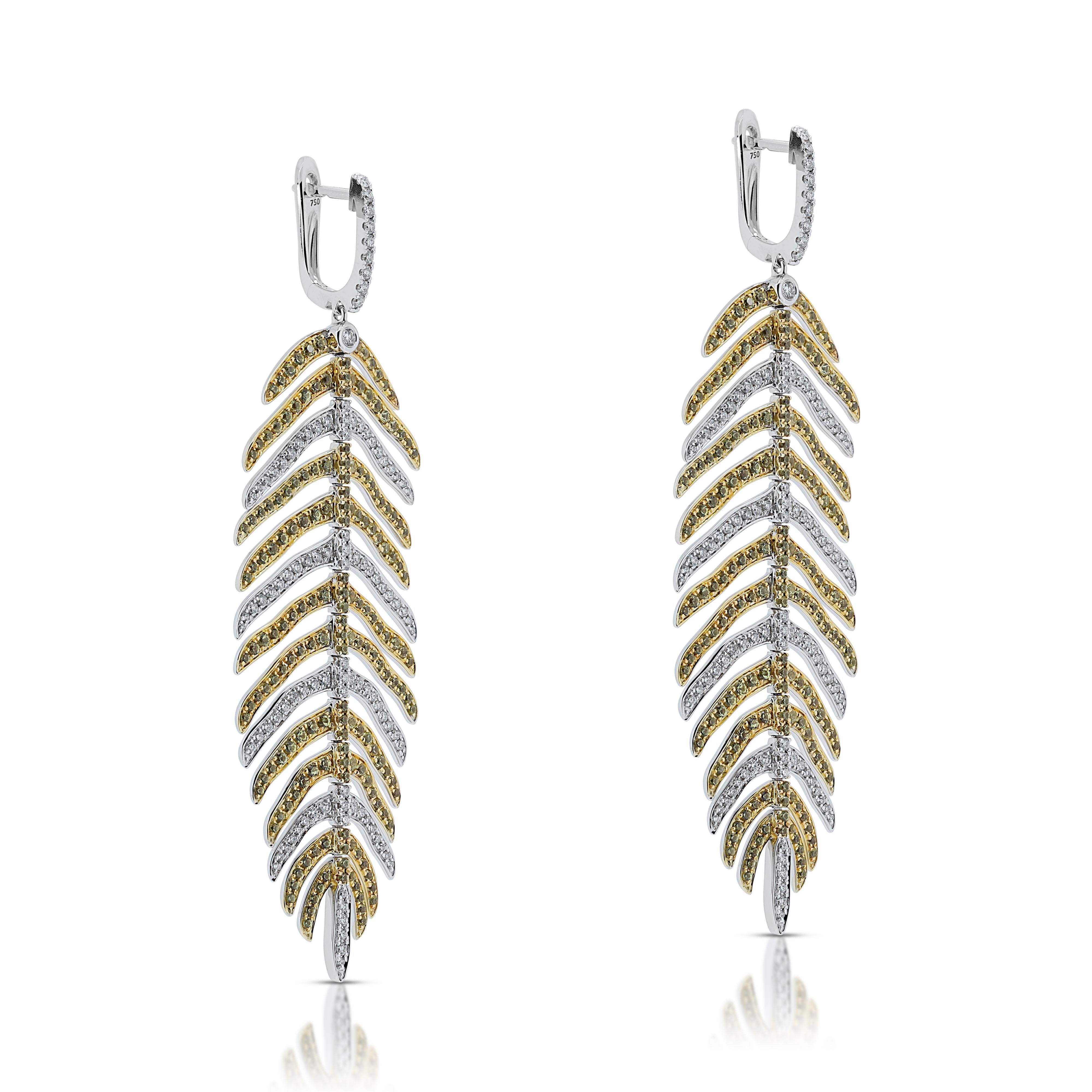 Dazzling 4.27ct Diamonds Drop Earrings in 18K White Gold For Sale at ...